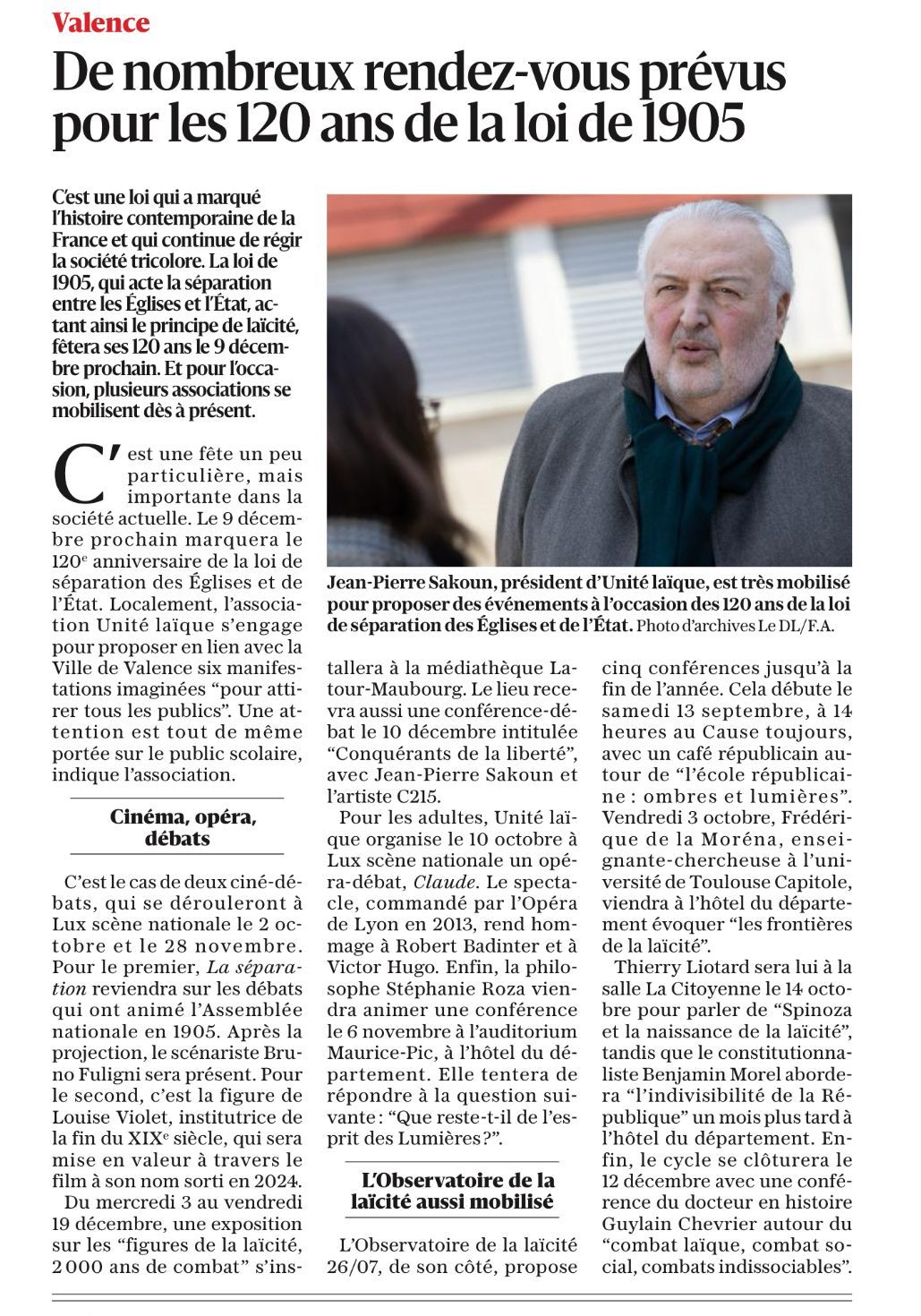 120 ans de la loi de 1905 – Unité Laïque